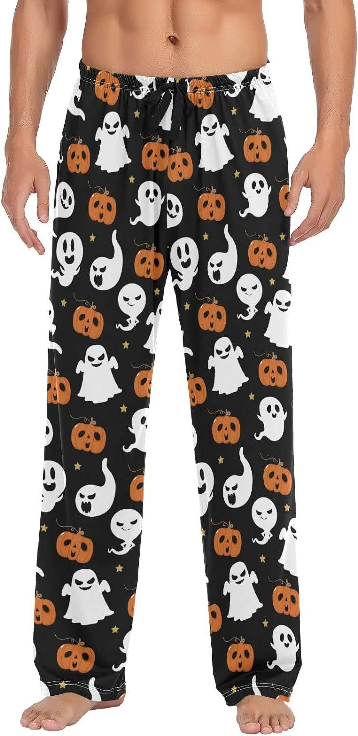 Top-kevin Pumpkin Ghost Men's Pajama Pants Sleepwear Pajama Pant with ...