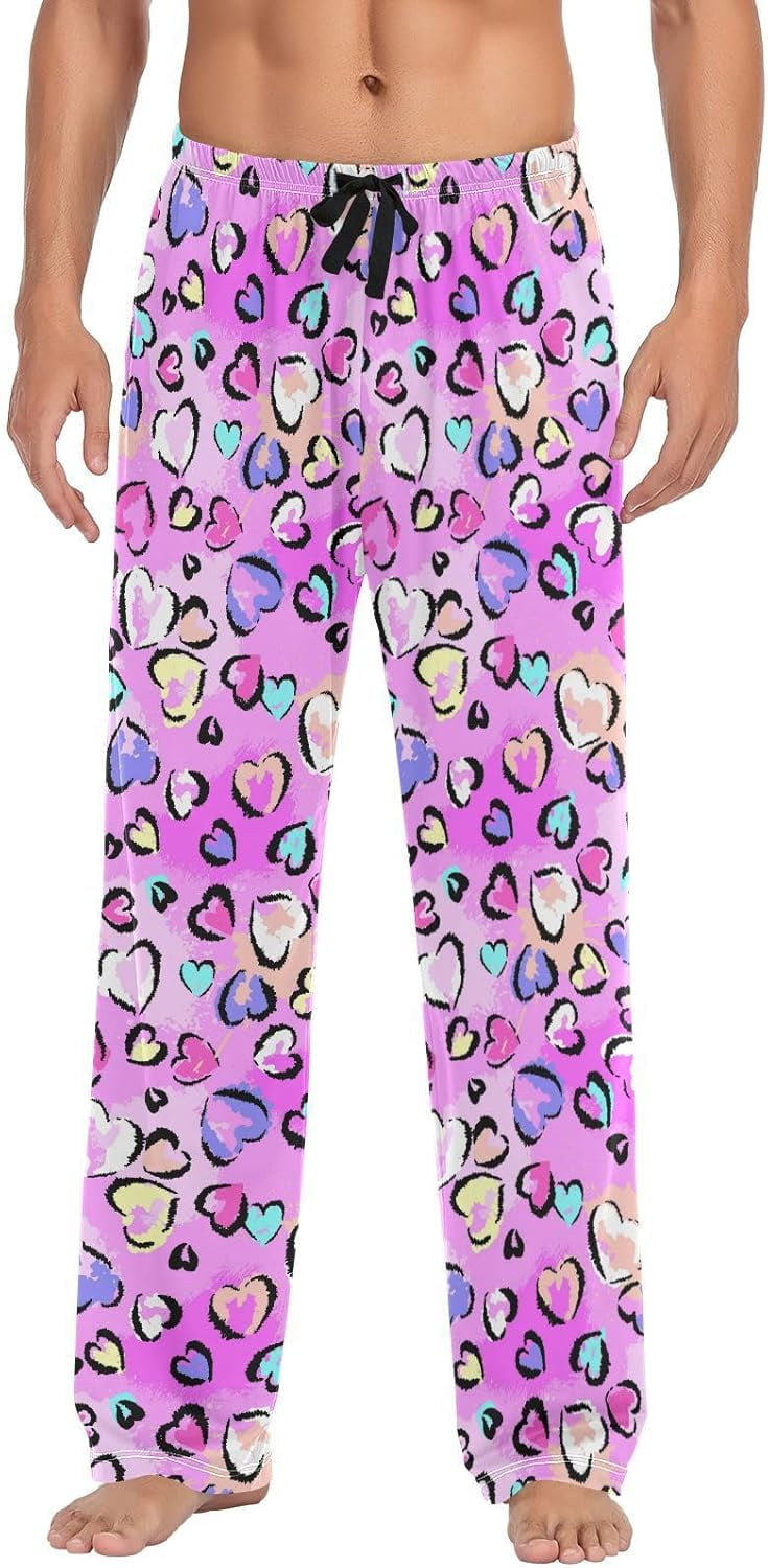 Top-kevin Purple Heart Leopard Pajama Pants Cute Robotic Men's Pajama ...