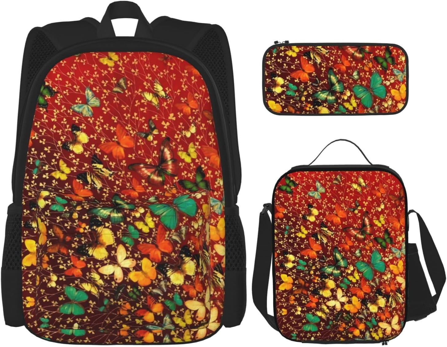 Top-kevin Red Roses Flowers Valentine Love Backpack 3PCS Backpack Set ...