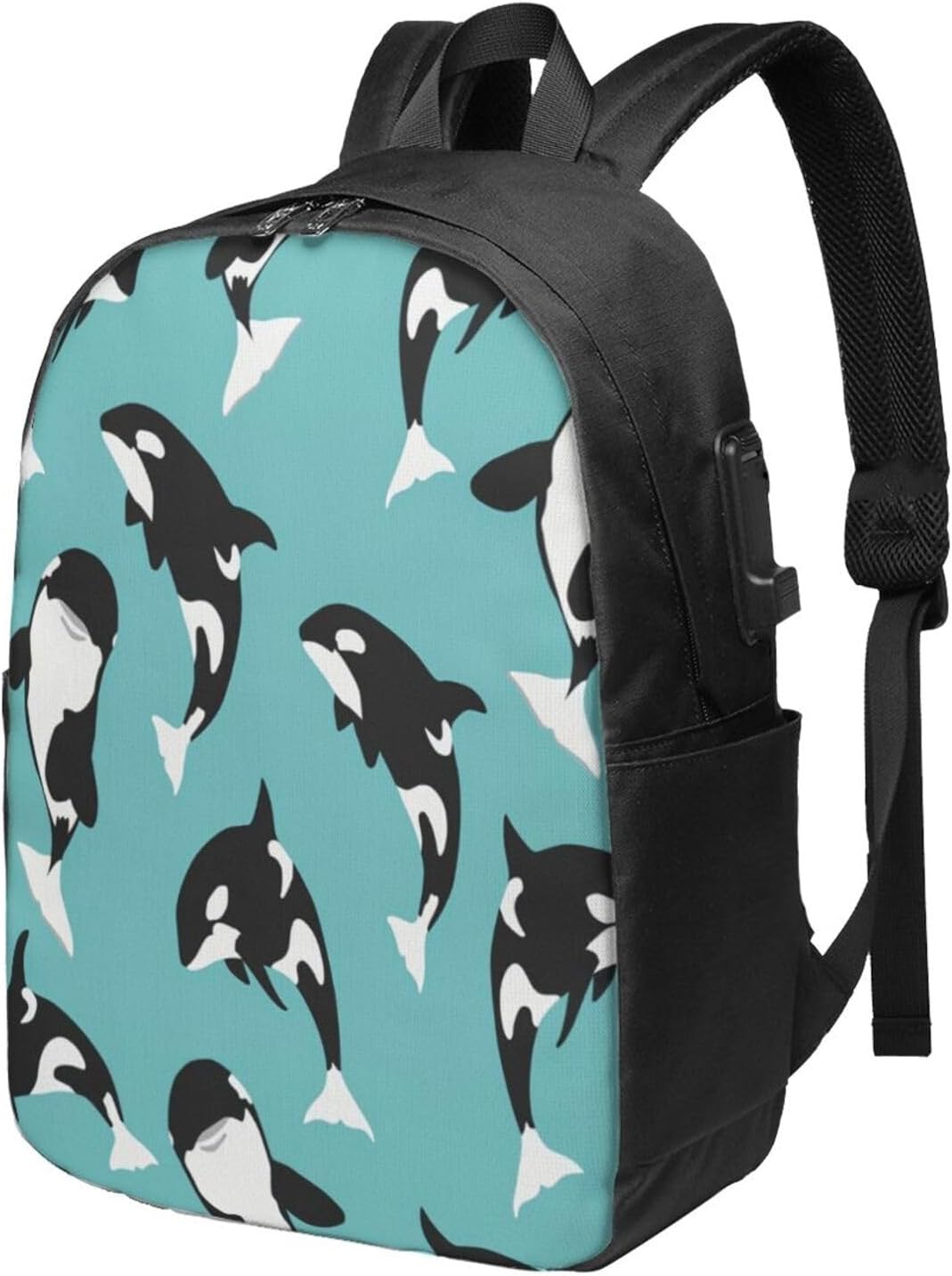 Top-kevin Retro Blue French Horns Backpack, 17 Inch Travel Business ...