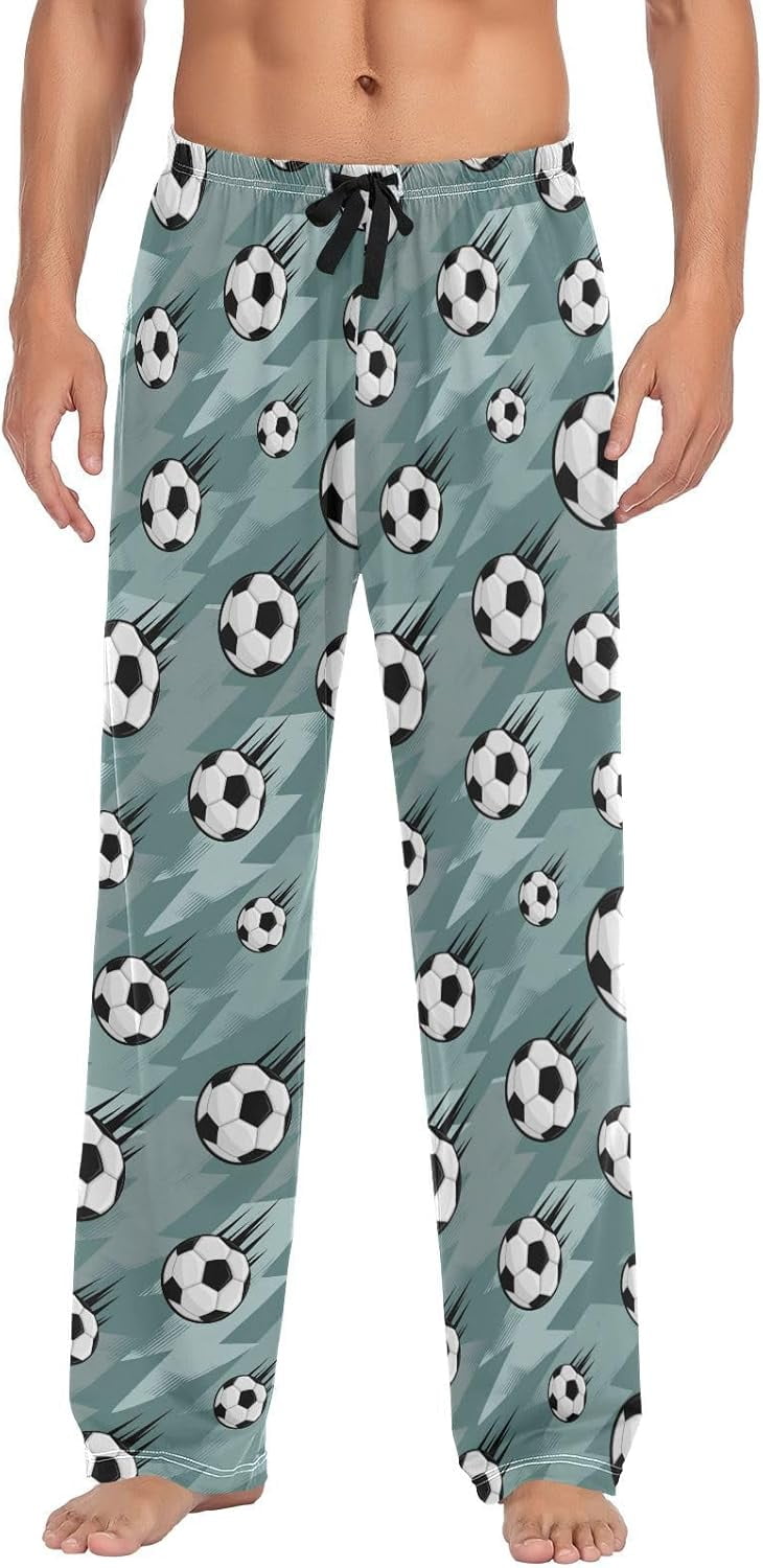 Top-kevin Soccer Ball Cotton Mens Pajama Bottoms Pj Pants Men with ...