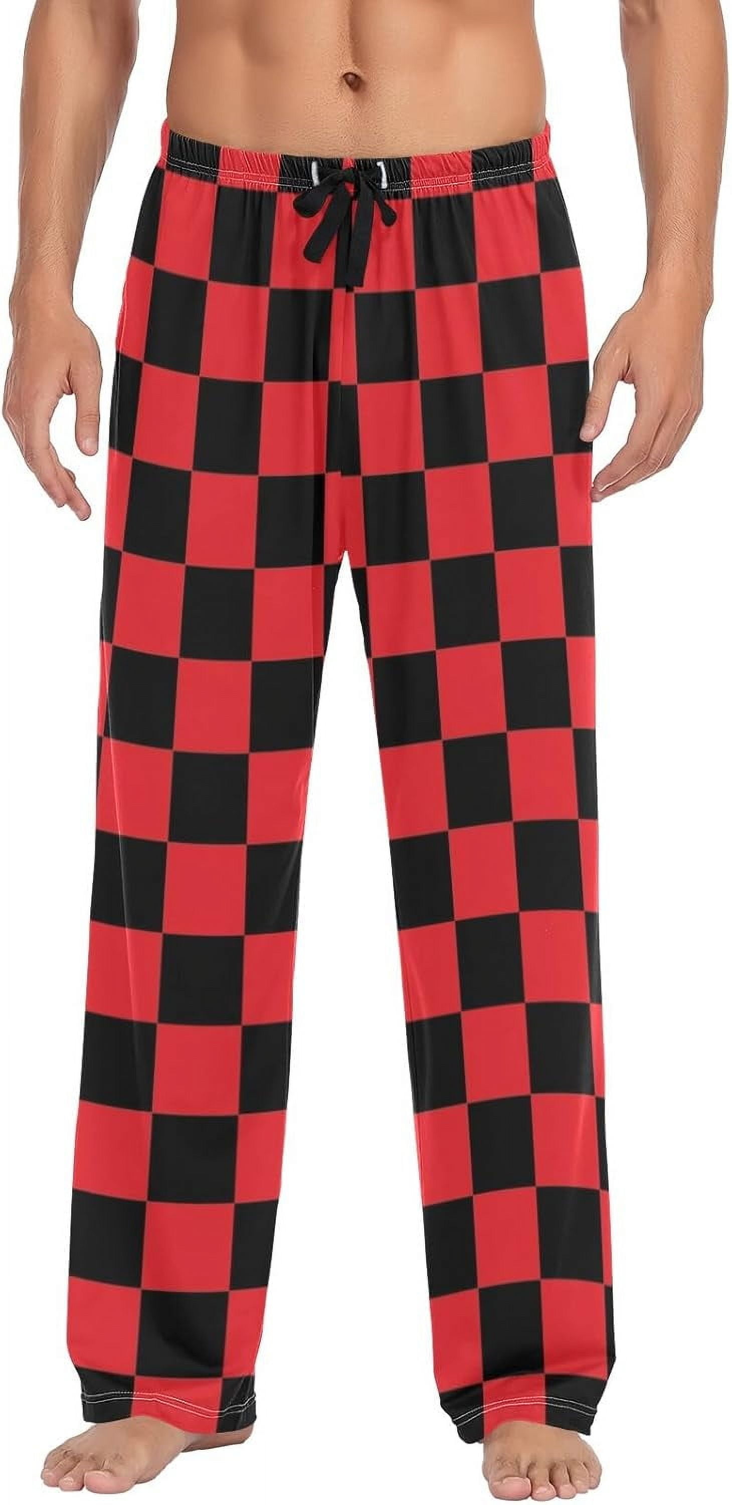 Top-kevin Squares Plaid Pajama Pants Checkered Men's Pajama Bottoms ...