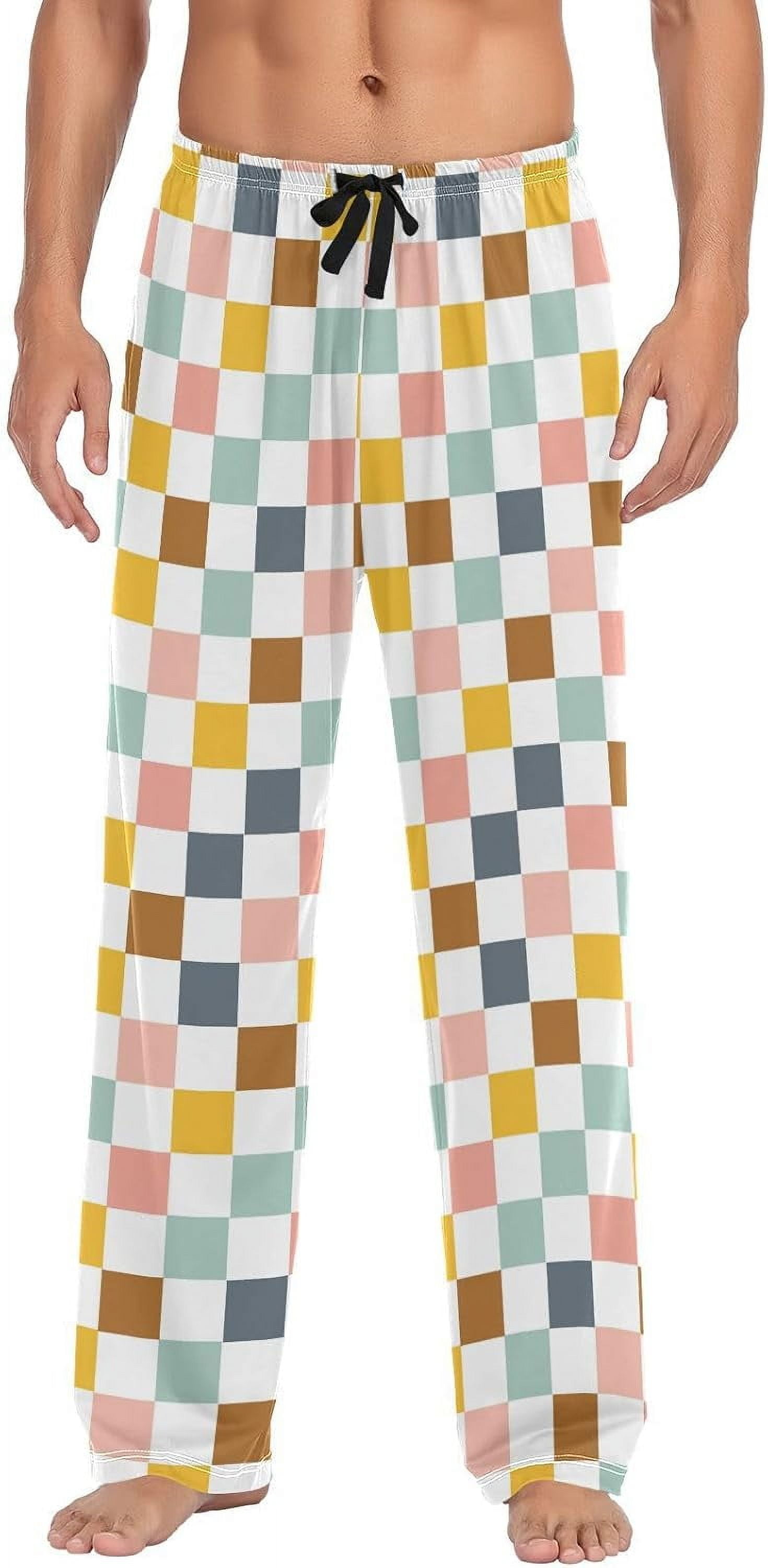Top-kevin Squares Plaid Pajama Pants Checkered Men's Pajama Bottoms ...