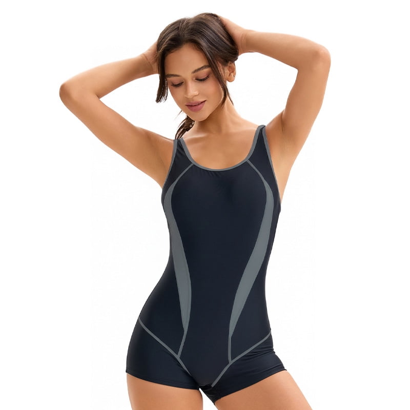 Top-kevin Swimsuit Women Boyleg One Piece Water Aerobic Competitive ...
