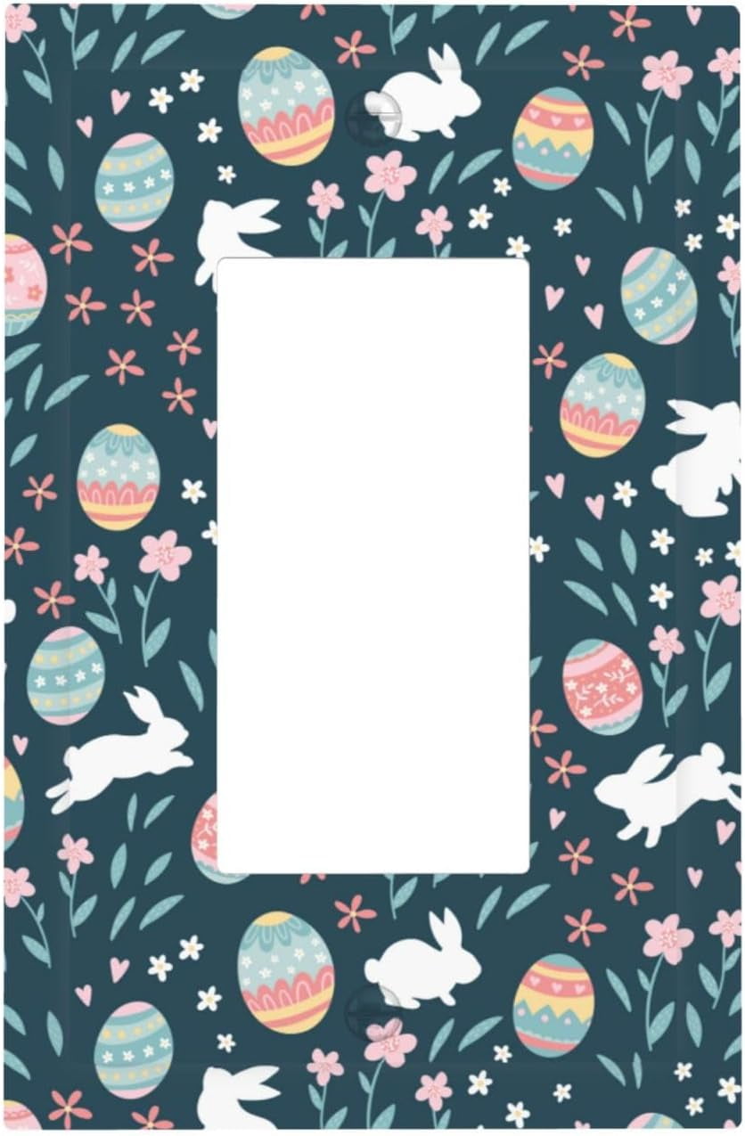 Top-kevin Switch Plate Cute Bunny Easter Pixel Decorative Wall Plate ...