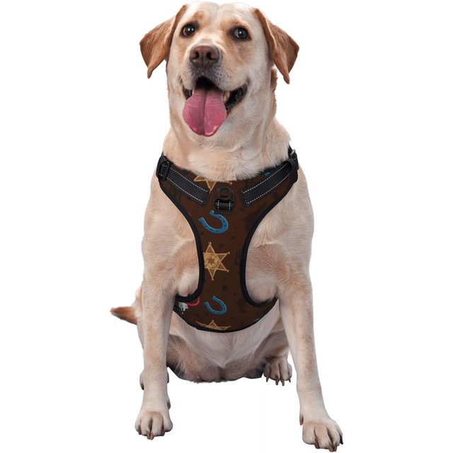 Top-kevin Western Cowboy Pring No Pull Dog Harness Reflective Pet ...