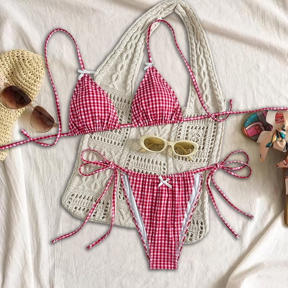 Top-kevin Women Two Piece Bikini Swimsuit Sexy Bathing Suits Halter ...