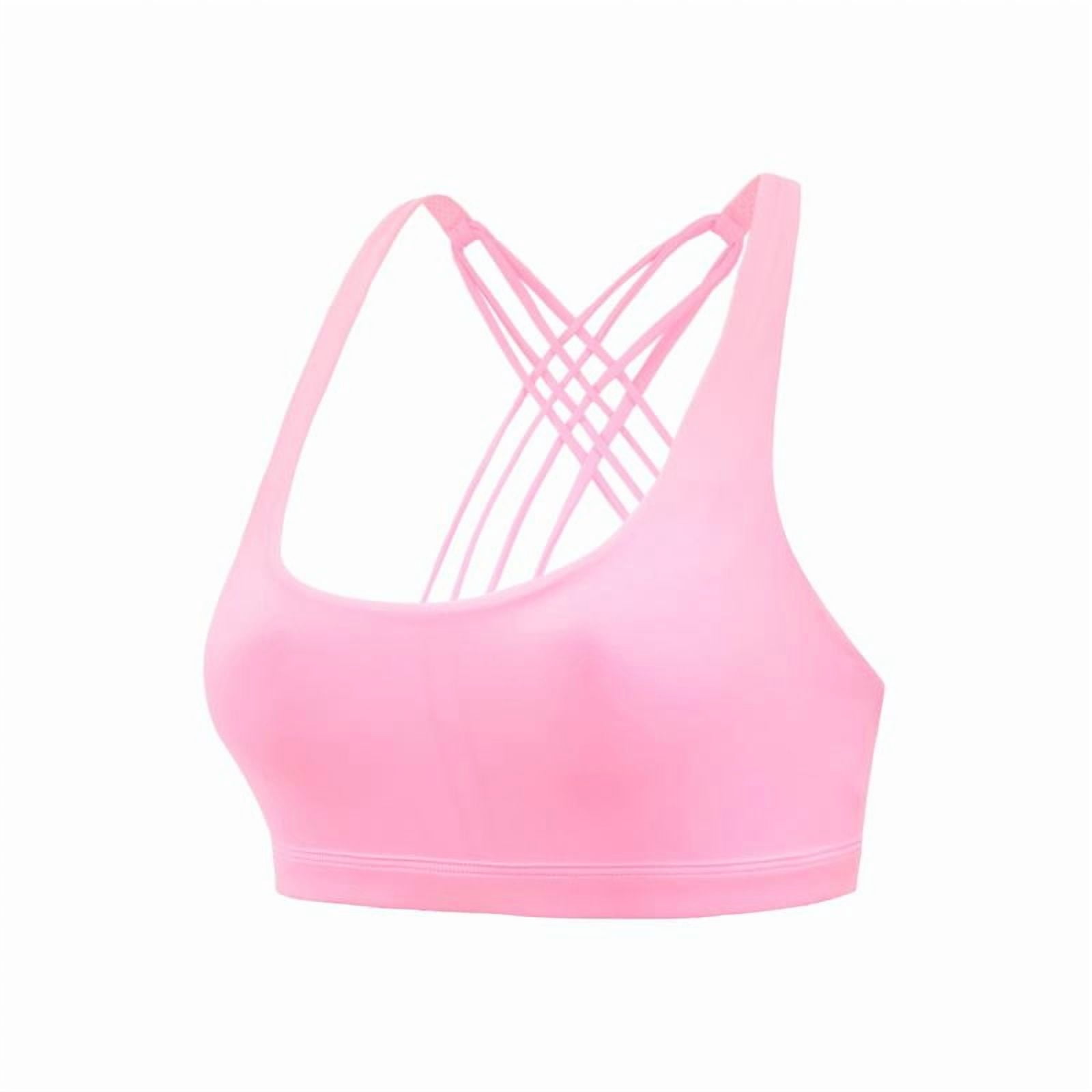Top-kevin Womens Strappy Sports Bra - Criss Cross Back Padded Medium ...