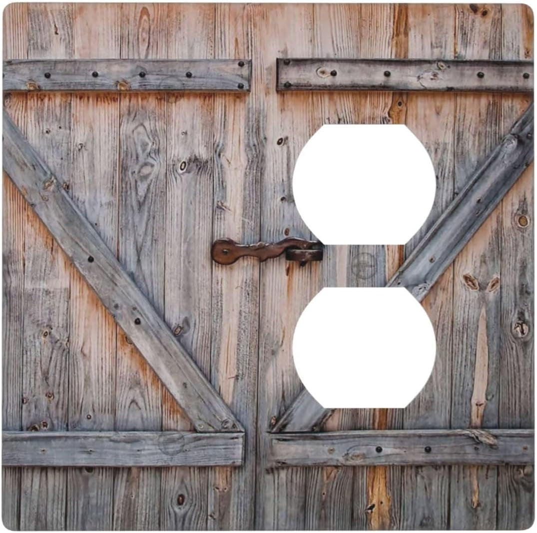 Top-kevin Wood Door 2 Gang 1 Duplex 1 Blank Light Switch Plate ...