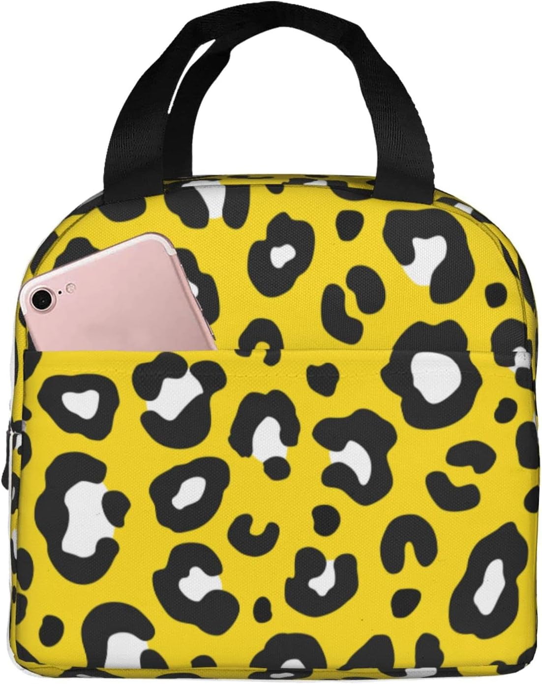 Top-kevin Yellow Leopard Print Pattern Lunch Bag for Women Men ...