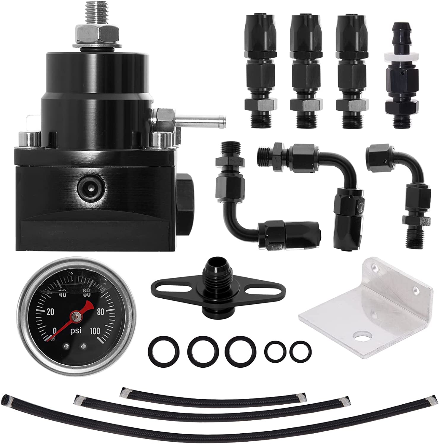 Top10 Racing Adjustable Fuel Pressure Regulator Set Universal EFI FPR ...
