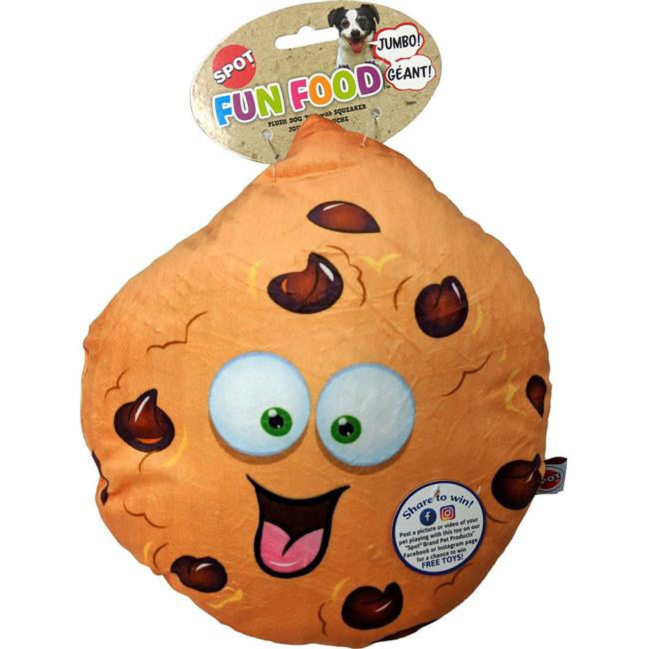 TopDawg 39099 11 in. Fun Food Jumbo Cookie Plush Toy, Assorted Color ...