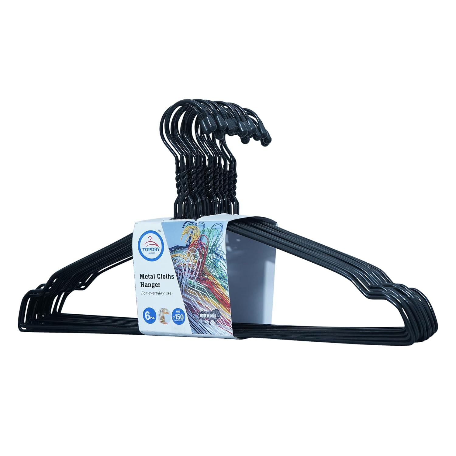 TopDry Metal Steel Hangers for Wardrobe Pack of 6 HeavyDuty Hangers for Clothes Strong Rustfree ...