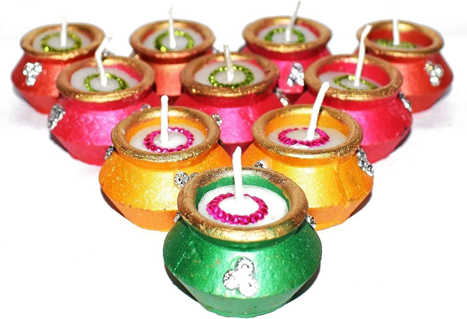TopFinder Handmade Decorative Matki Diya for Diwali Puja Home dcor Set ...