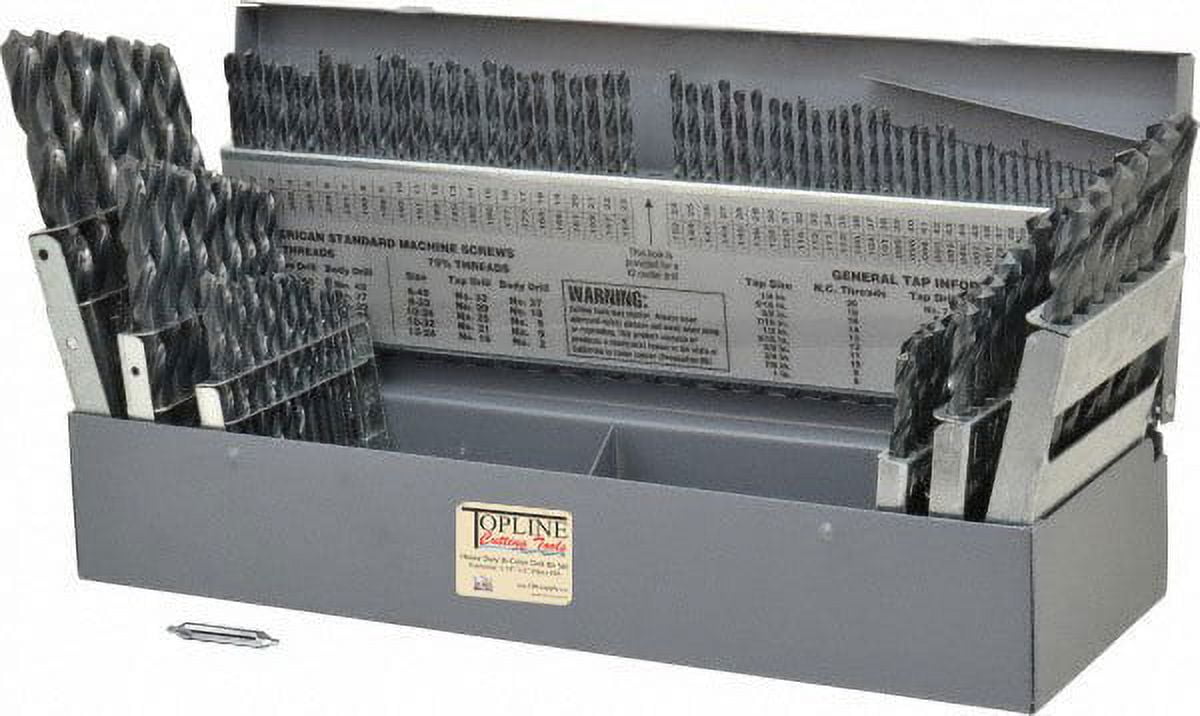 TopLine USA Drill Bit Set 115pcs Fractional Letter Number Black Finish - Walmart.com