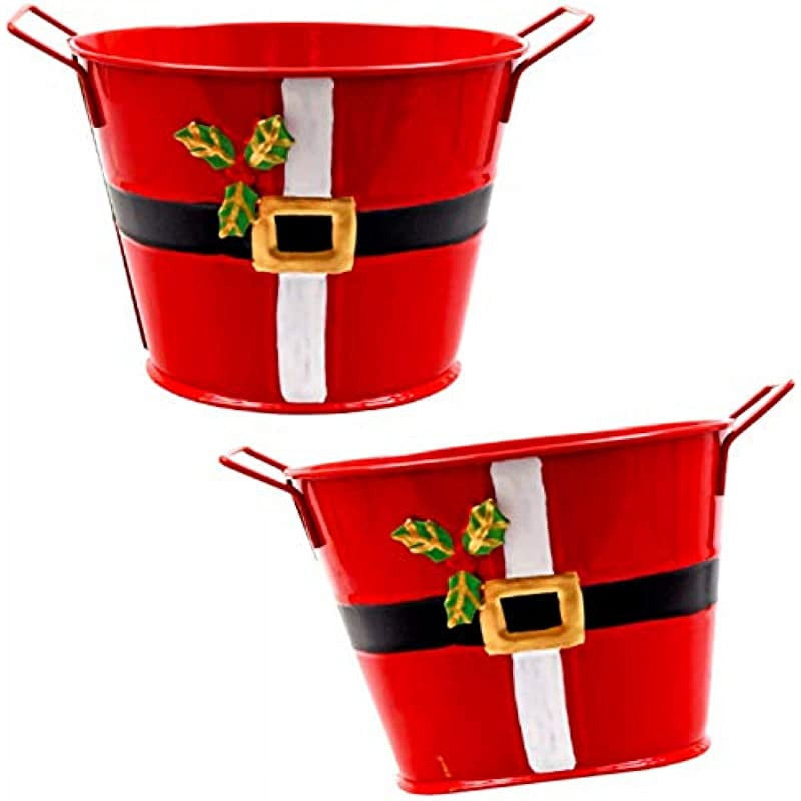 TopNotch Outlet Christmas Decor - Storage Pails (2 Pc) Small Red ...