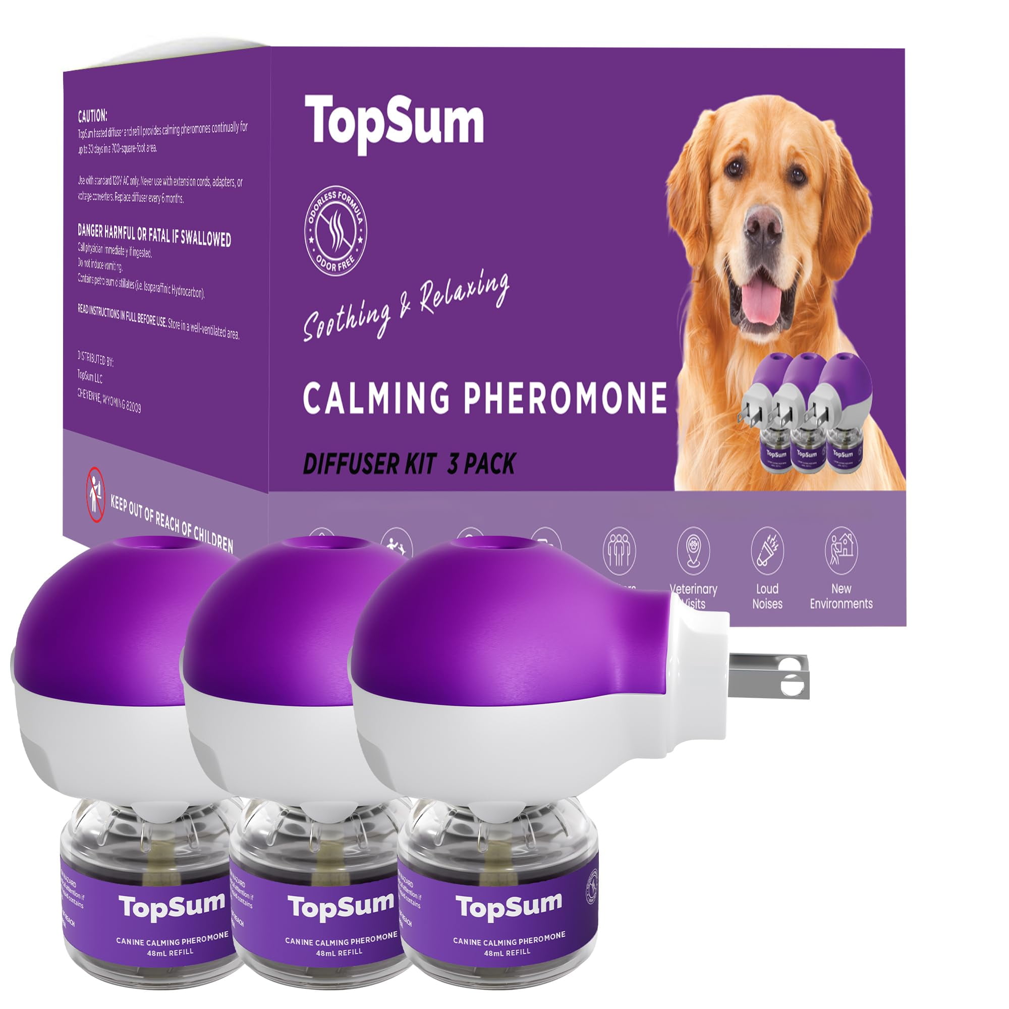 TopSum Pheromone Diffuser for IRF13 Dogs: Premium Dog Calming Diffuser ...