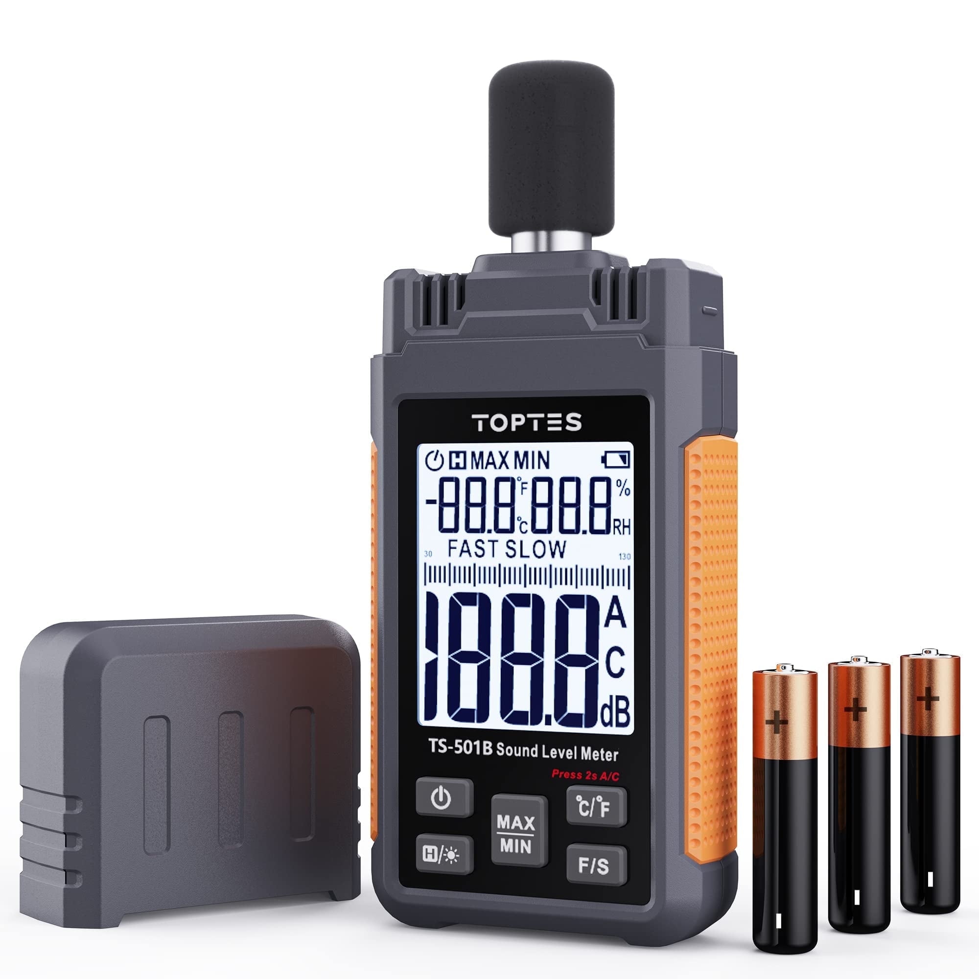 TOPTES TS-501B Decibel Meter, Portable Sound Level Meter with Backlit ...