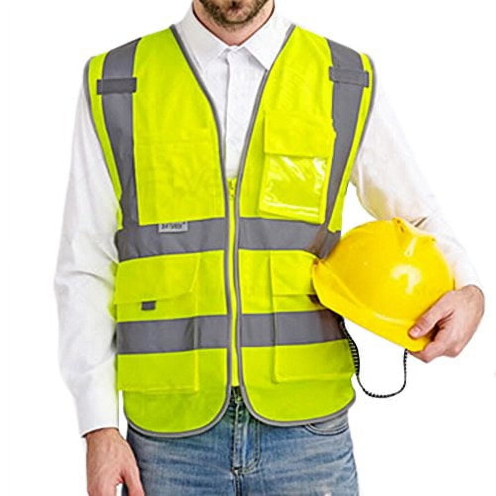 TopTie 10 Packs High Visibility Safety Reflective Vest with 9 Pockets ...