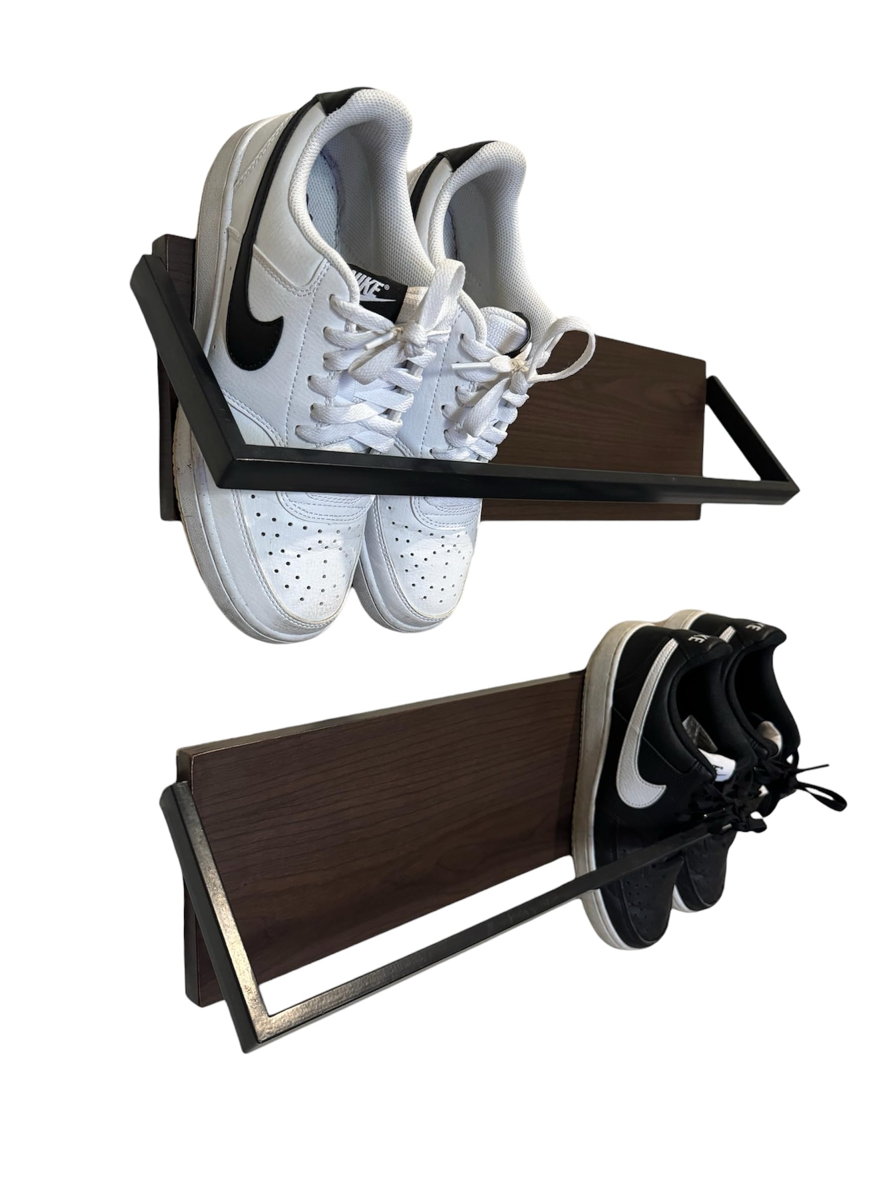 TopTierGoods Wall Shoe Rack - Set of 2 Wall Mounted Shoe Rack - Space ...
