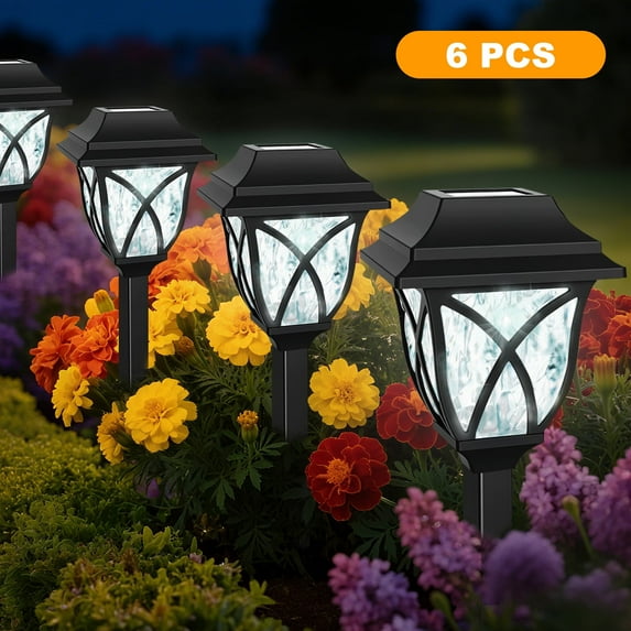 TopZoo Solar Lights Outdoor Pathway, 6 Pack Solar Garden Stake Lights ...