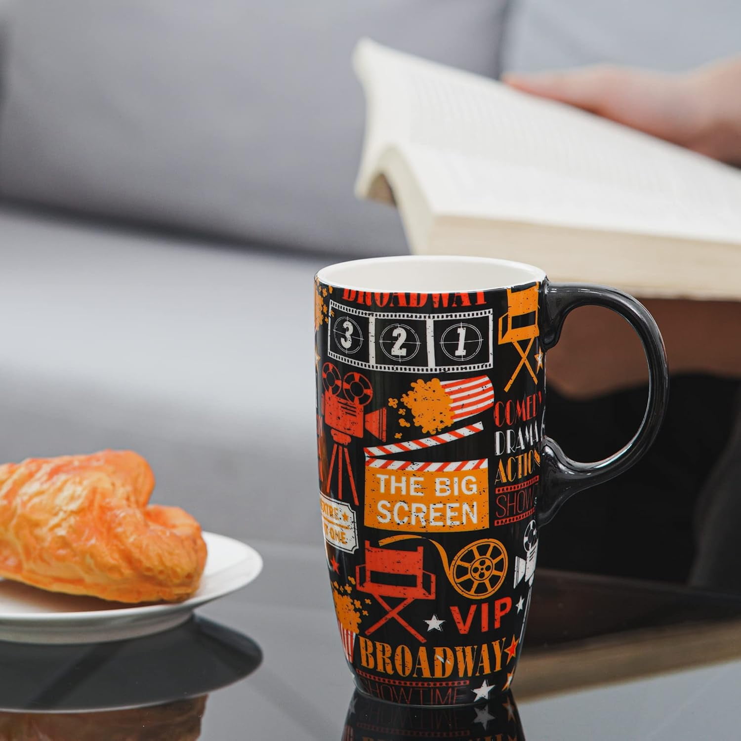 Topadorn Ceramic Cup Ceramic Latte Cup Coffee Cup with Gift Box 17 oz ...