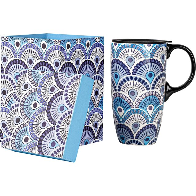 Topadorn Ceramic Latte Teacup Travel Coffee Porcelain Mug Ceramic