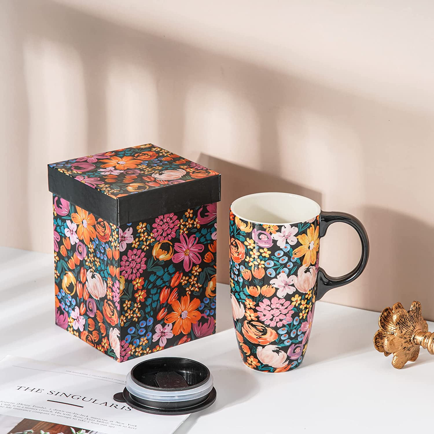 Topadorn Ceramic Mugs Porcelain Latte Tea Cup Coffee Mug With T Box