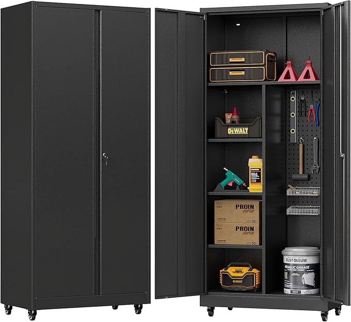Topass Metal Storage Locker with Lockable Door, 71'' Clothing Coat ...
