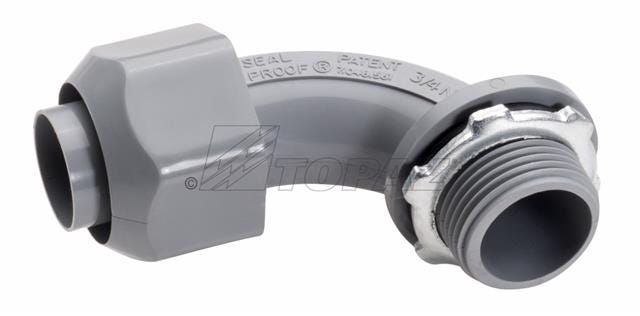 Topaz 1521 90 DEG Angle Liquidtight Connector, PVC, 1/2" - Walmart.com