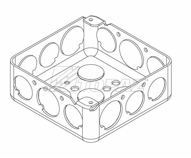 Topaz 52151-SDR 4S Box 4" 1-1/2" Deep 1/2" & 3/4" KO - Square Drawn ...