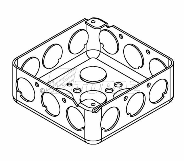 Topaz B4451 4S Box 4" 1-1/2" Deep 1/2" KO - Square Drawn Galvanized ...