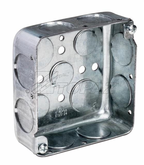 Topaz B4452 4S Box 4" 1-1/2" Deep 3/4" KO - Square Drawn Galvanized ...