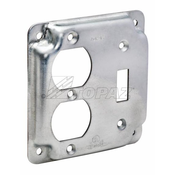 Topaz 4" Industrial Box Cover Duplex Toggle Switch - Galvanized Steel ...