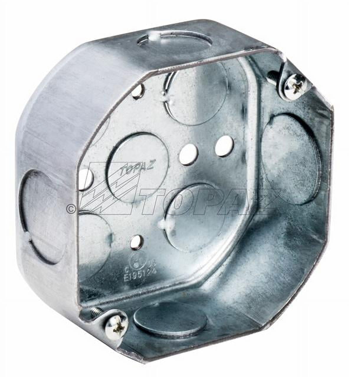 Topaz G4453 Box 4" Octagon 1-1/2" Deep 1/2" & 3/4" KO Galvanized Steel ...