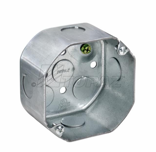 Topaz G4456 Box 4" Octagon 2-1/8" Deep 1/2" KO Galvanized Steel ...