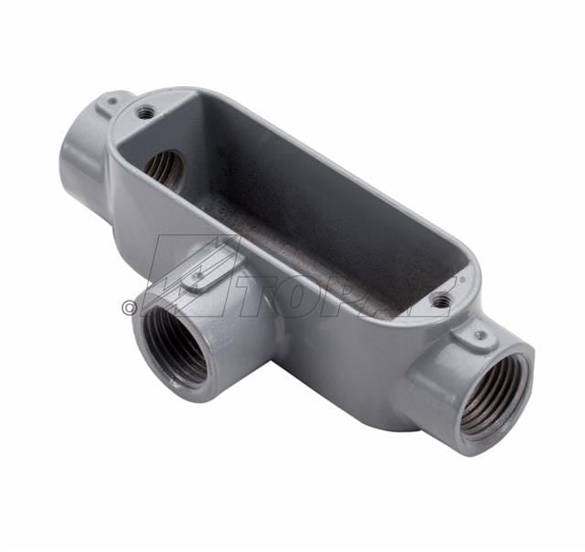 Topaz T1 T Type Conduit Body, Die Cast Aluminum, Wall Mount, Hub Size-1 ...