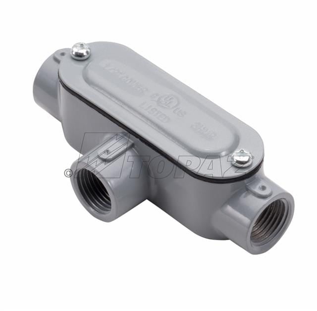 Topaz T1CG T Type Conduit Body, Die Cast Aluminum, Wall Mount, Hub Size ...