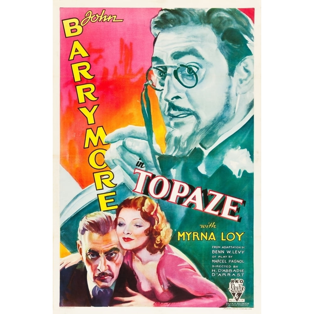 Topaze John Barrymore Myrna Loy 1933 Movie Poster Masterprint (24 x 36 ...