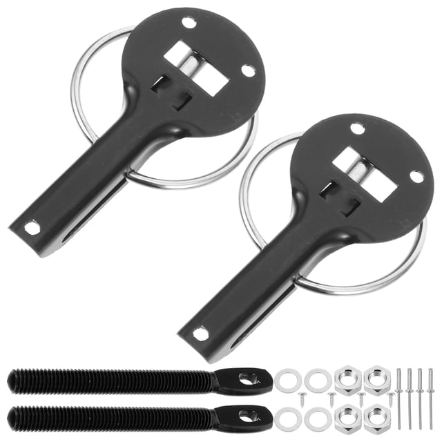 Topbathy 1 Set Aluminium Alloy Hood Pins for Truck Black Car ...