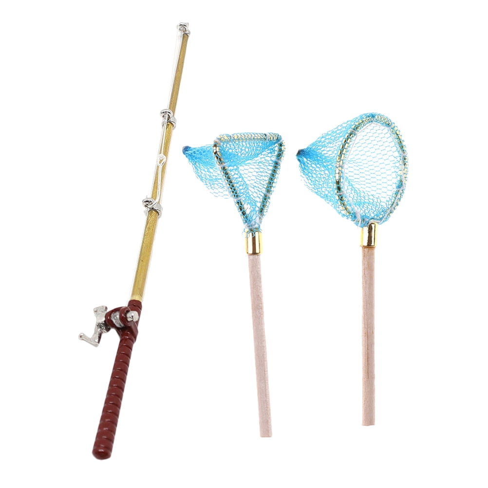 Topbathy 1 Set Kids Fishing Pole Toy Miniature Design Aluminium Alloy ...