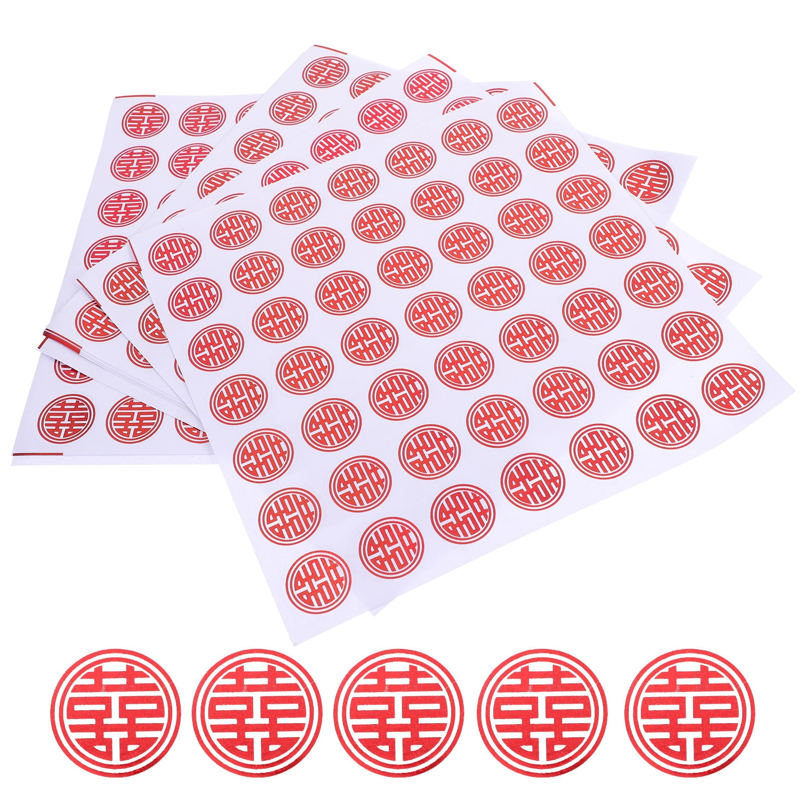 Topbathy 10 Sheets Decorative Chinese Wedding Stickers Adhesive Round ...