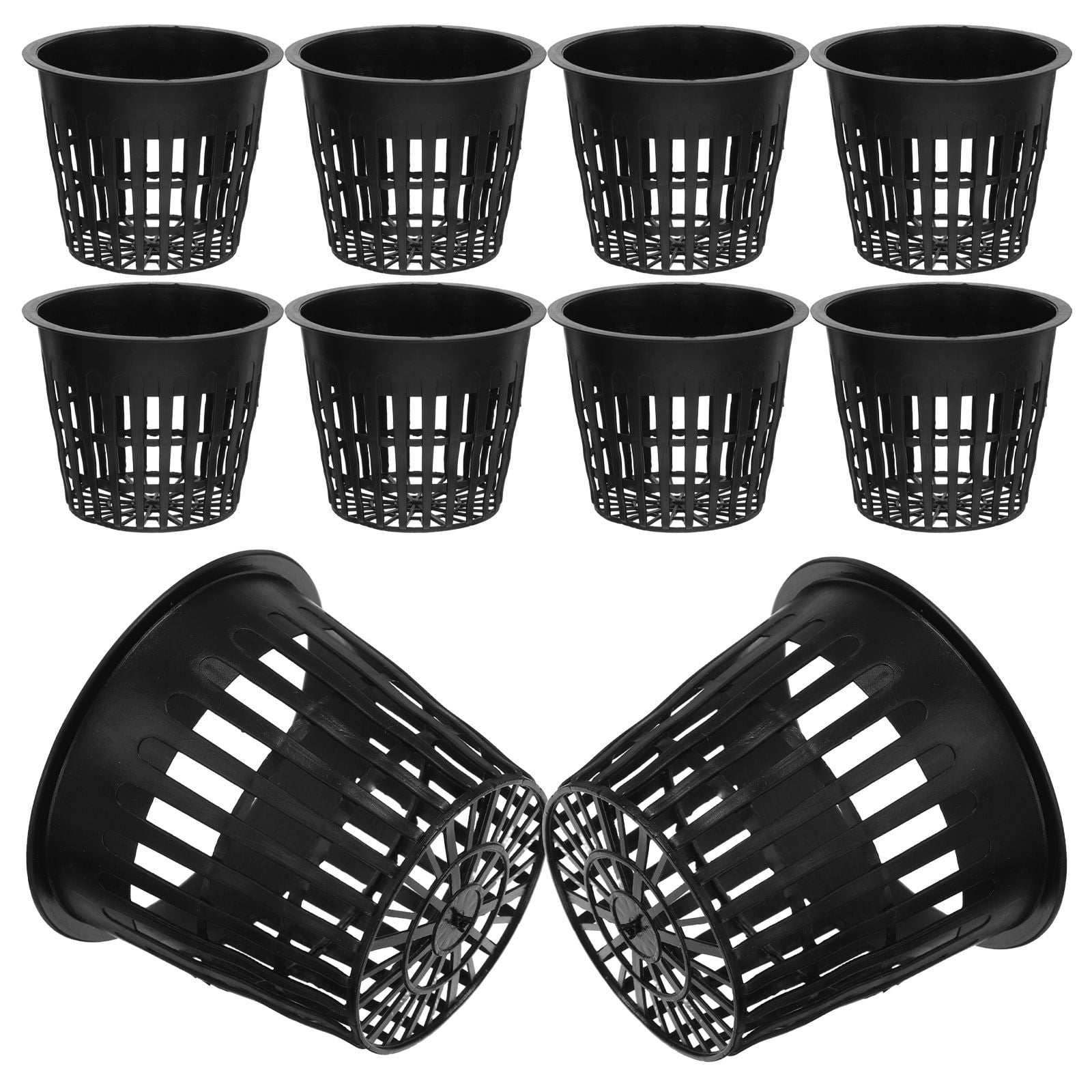 Topbathy 10Pcs Black Hydroponic Baskets Plastic Mesh Net Pots For ...
