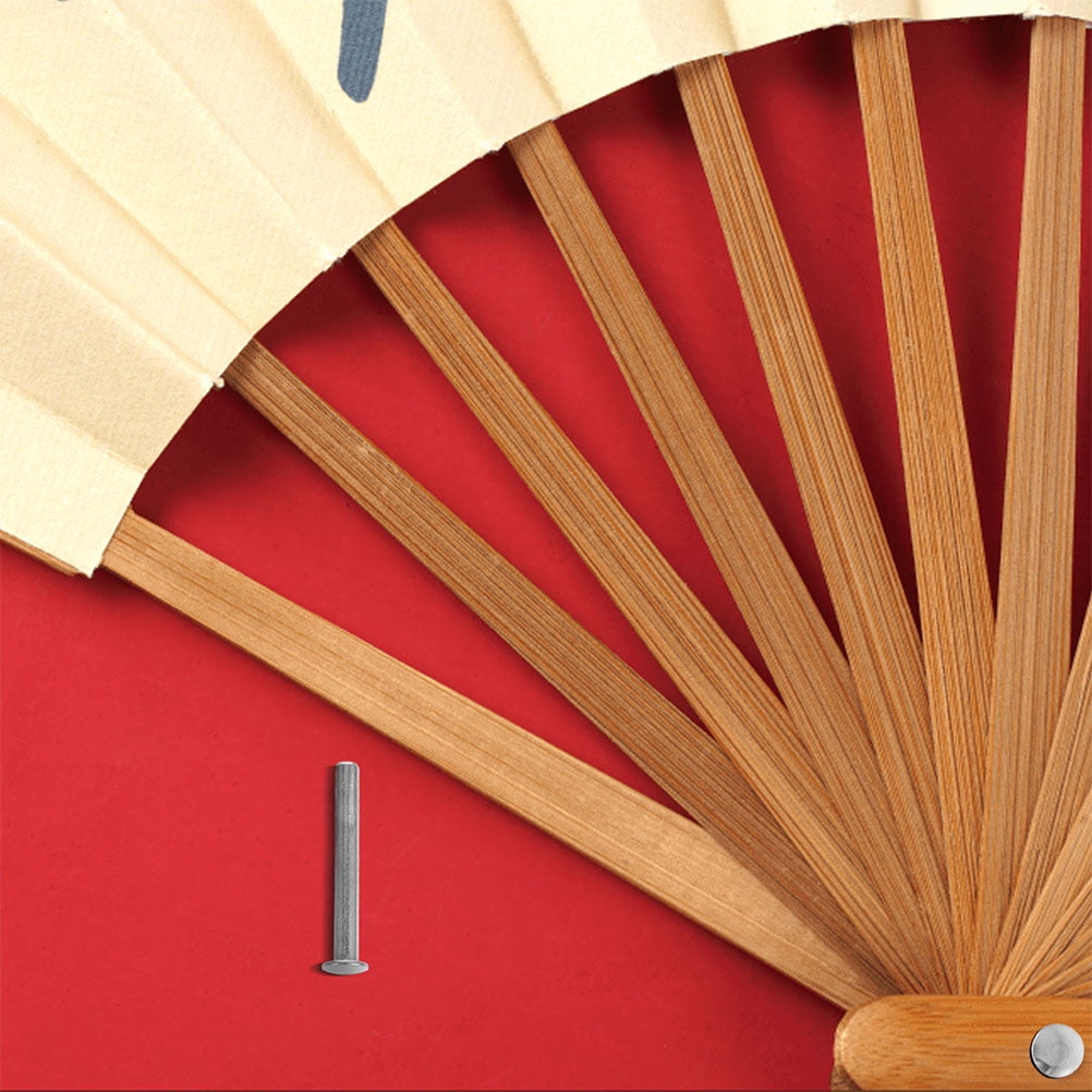 Topbathy 12 Sets Folding Fan Repair Kit Zinc Alloy Rivets for Hand Fan Round Cap Pins 3mm ...