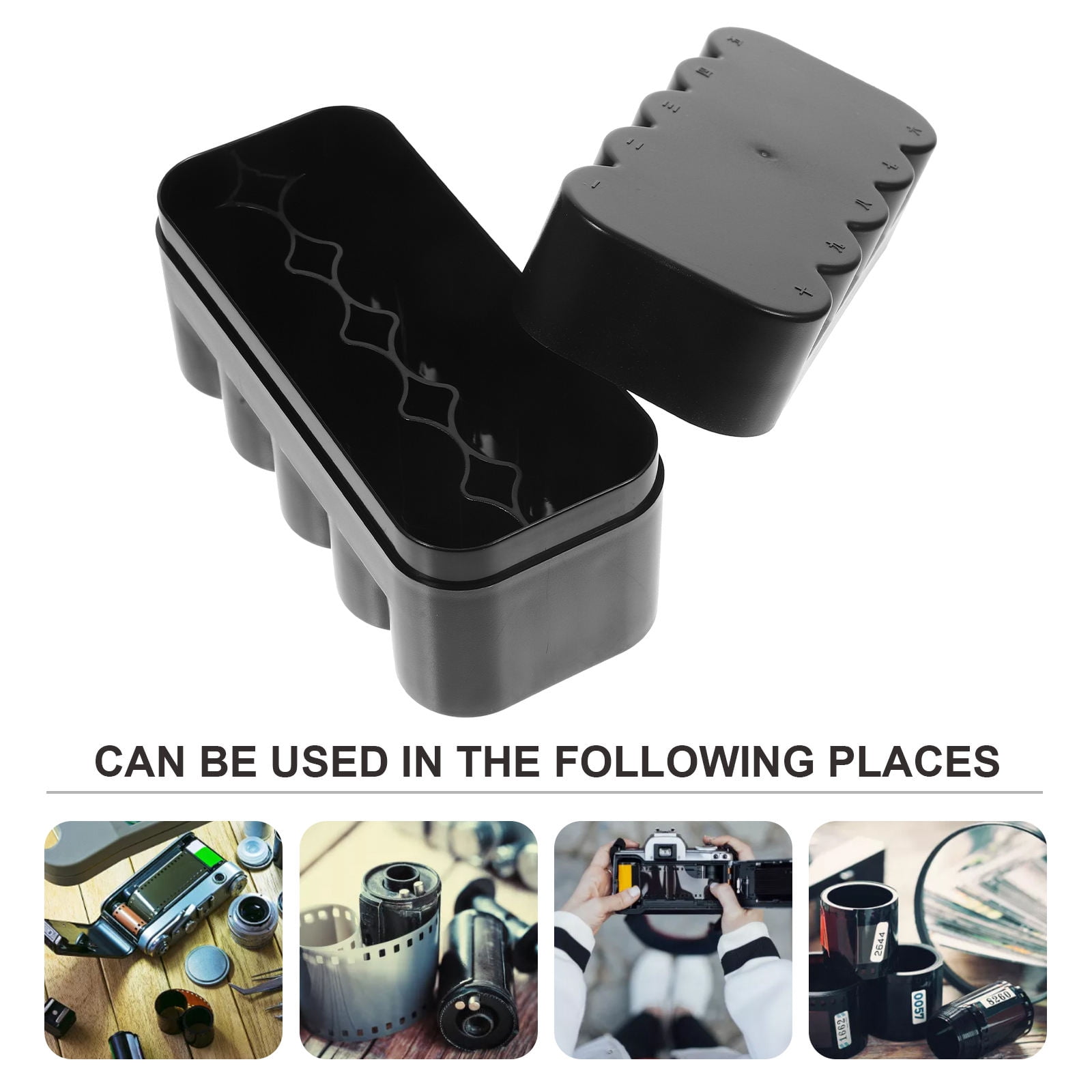 Topbathy 1Pack Black Plastic Rectangular Film Container Storage Box For ...