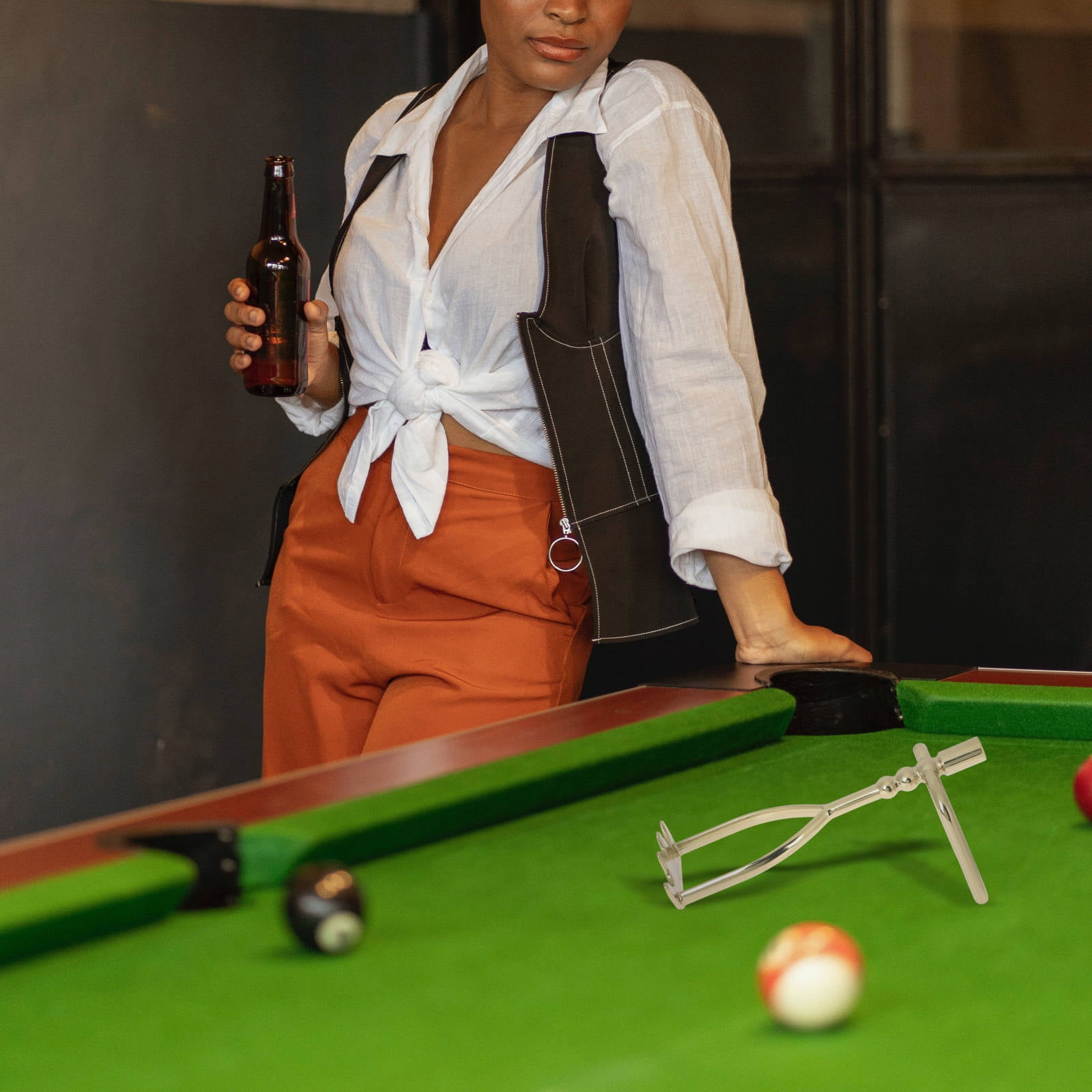 Topbathy Metal Pool Cue Bridge Head in Golden Finish for Easy Setup and ...