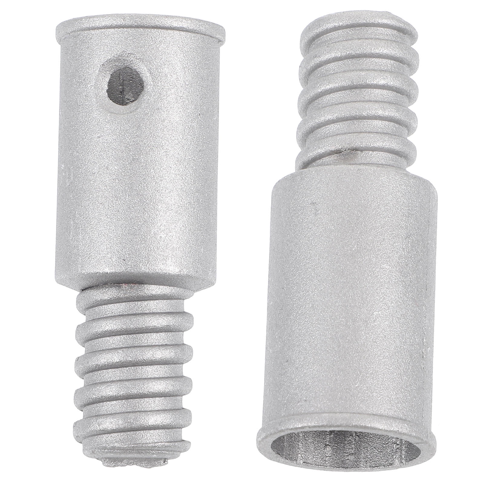 Topbathy 2Pcs Threaded Tip Broom Pole Replacement Silver Metal Anti ...