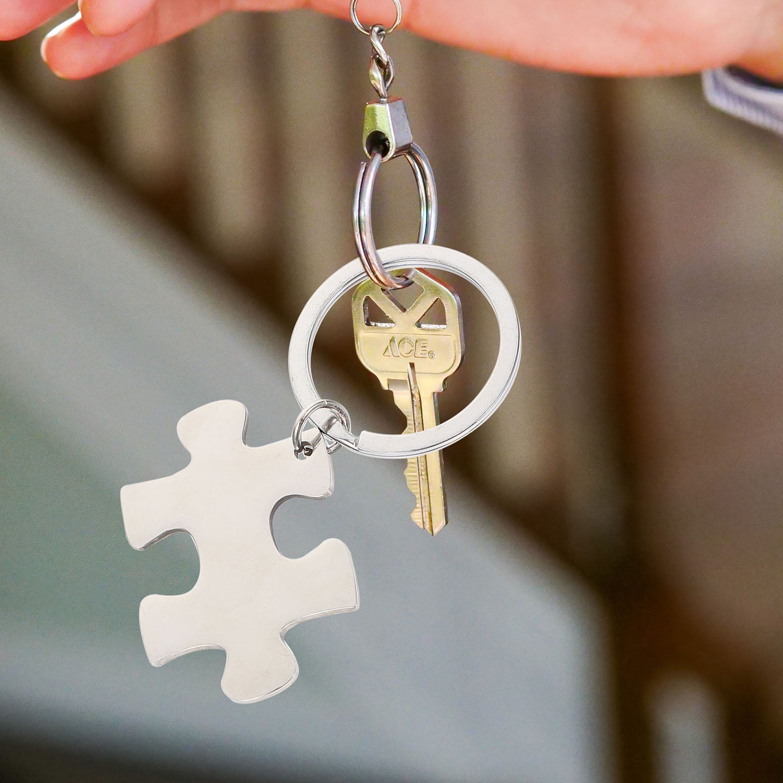 Topbathy 2Pcs Stainless Steel Puzzle Key Rings Lovers Key-Chains ...