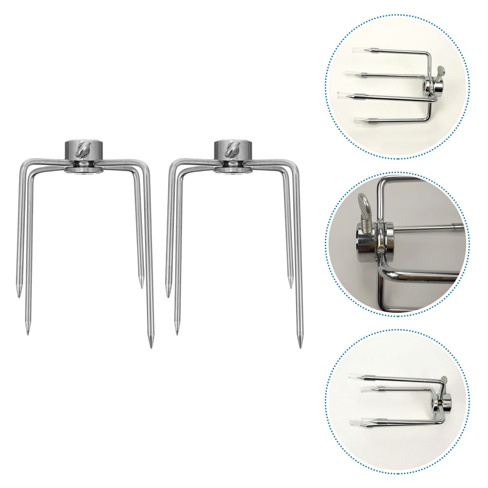 Topbathy 2pcs Barbecue Forks Rotisserie Prongs Meat Forks Grilling ...