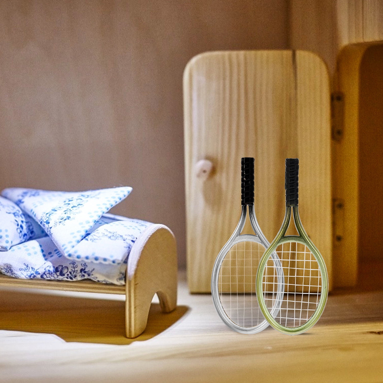 Topbathy 3Pcs Mini Tennis Racket Keychains Assorted Color Plastic Decor ...